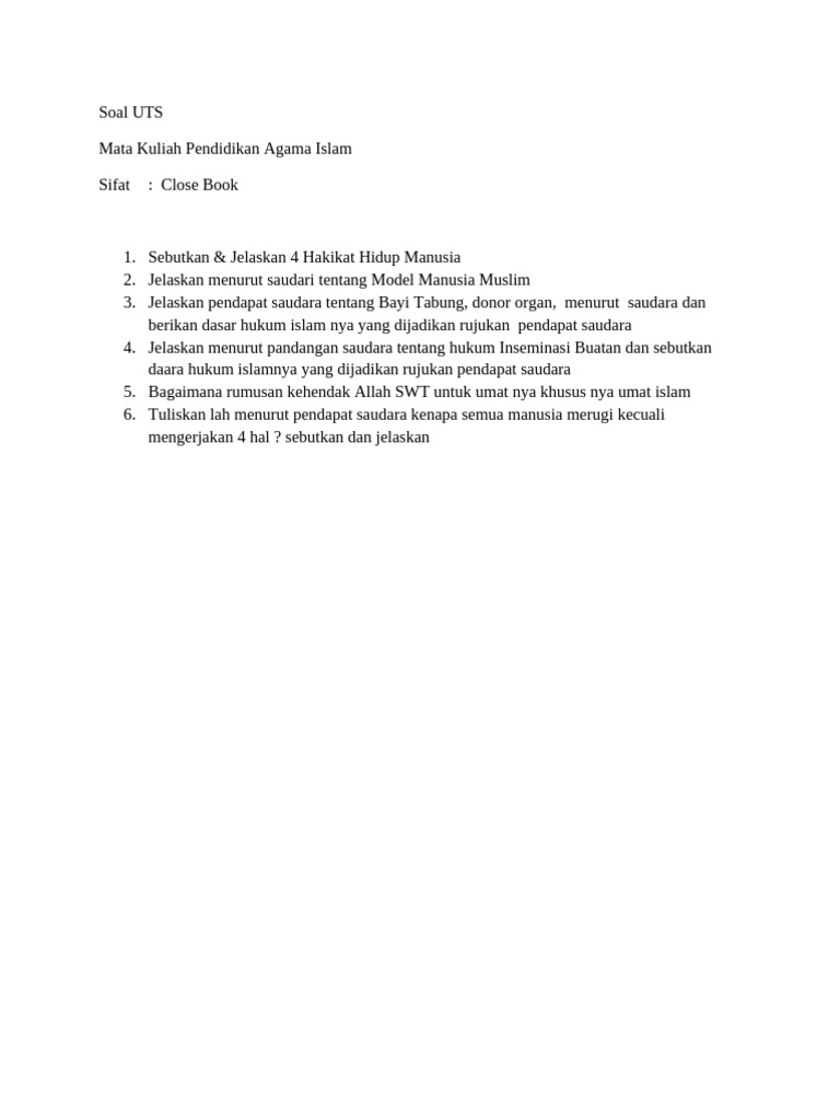 Resume Agama Islam | PDF