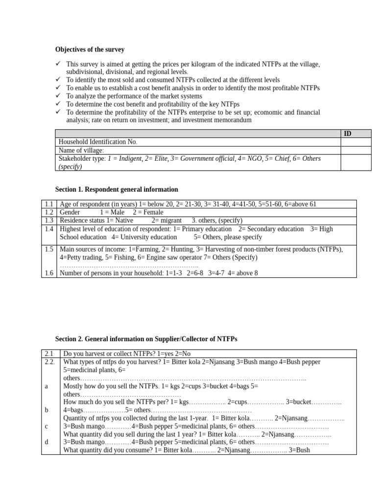 Market Survey Questionnaire June 2025 | PDF | Economies