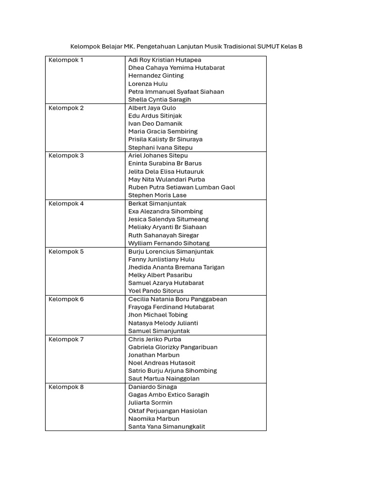 Kelompok Belajar PLMT Kelas B | PDF