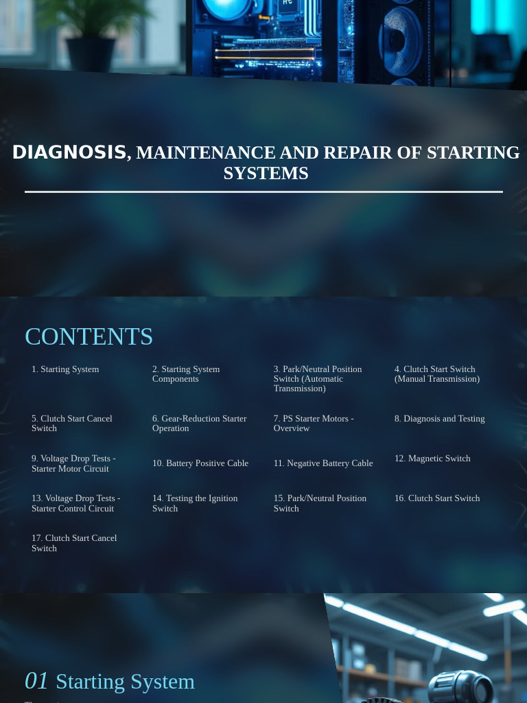 Starting System Overview | PDF | Electric Motor | Relay