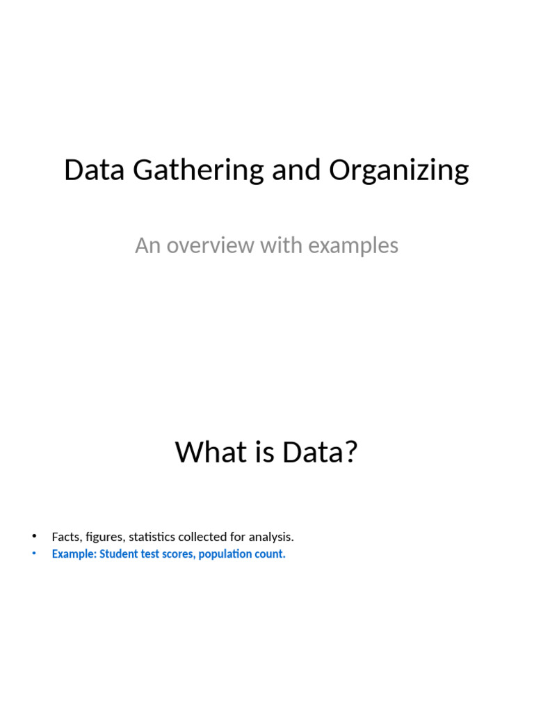 Data Gathering and Organizing Enhanced | PDF