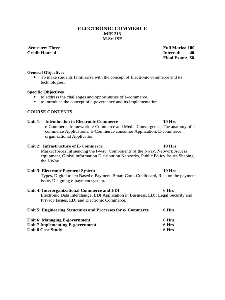 Electronic Commerce | PDF