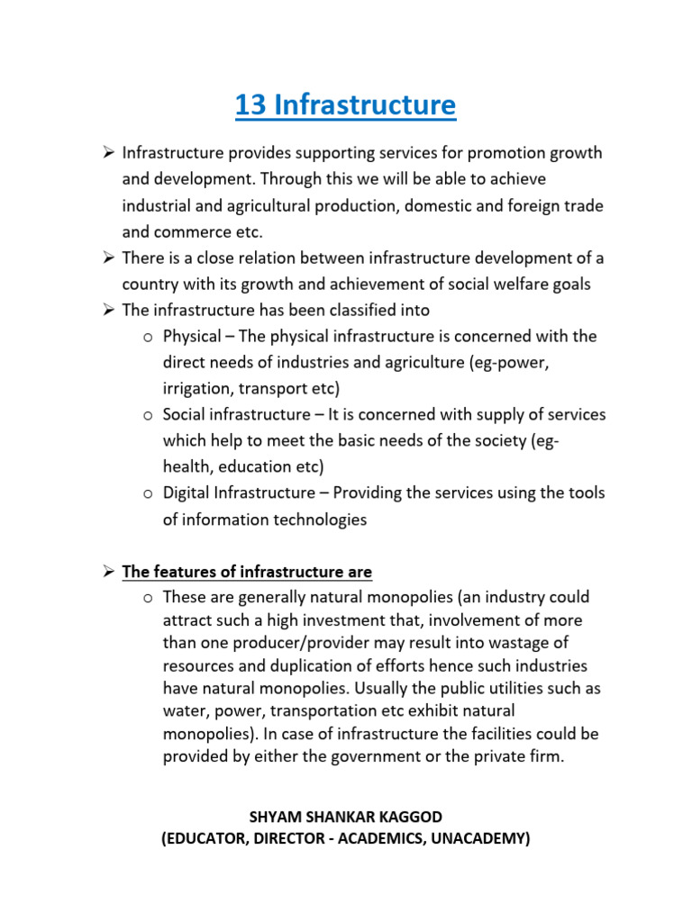 13 Infrastructure Notes 1758137257231 | PDF | Renewable Energy ...