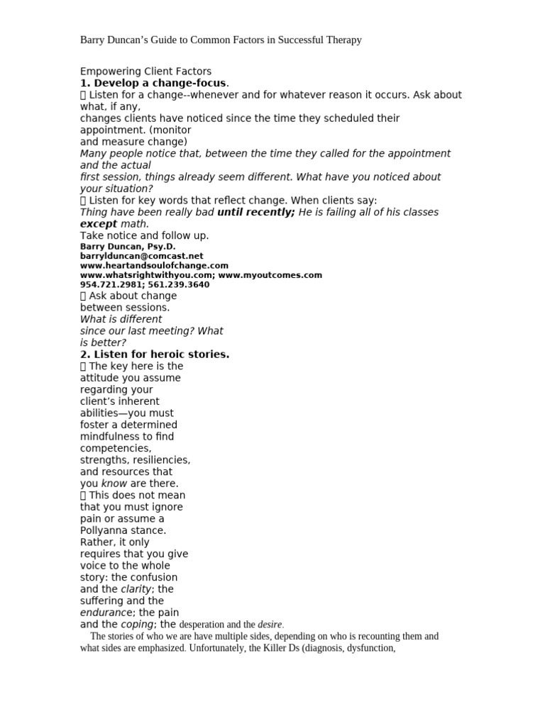 Empowering Client Factors - E | PDF | Thought | Mind