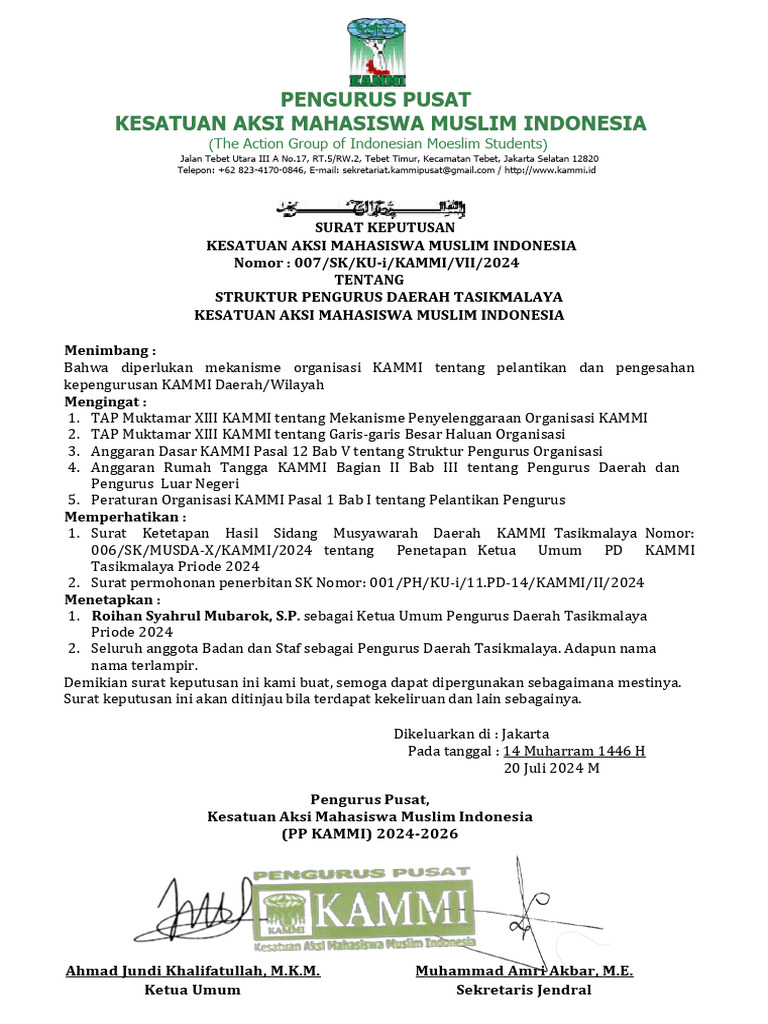 007 SK PD KAMMI Tasikmalaya | PDF