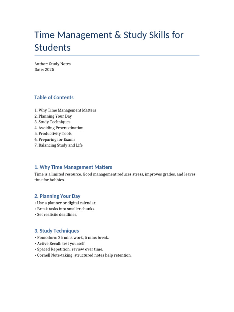 Time Management Tips | PDF