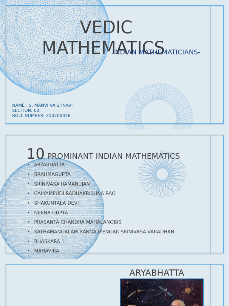 Prominent Indian Mathematicians Overview | PDF