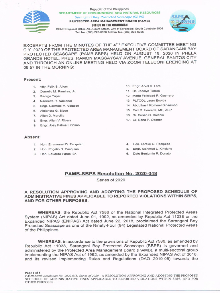 PAMB-SBPS Resolution No. 2020-048 | PDF