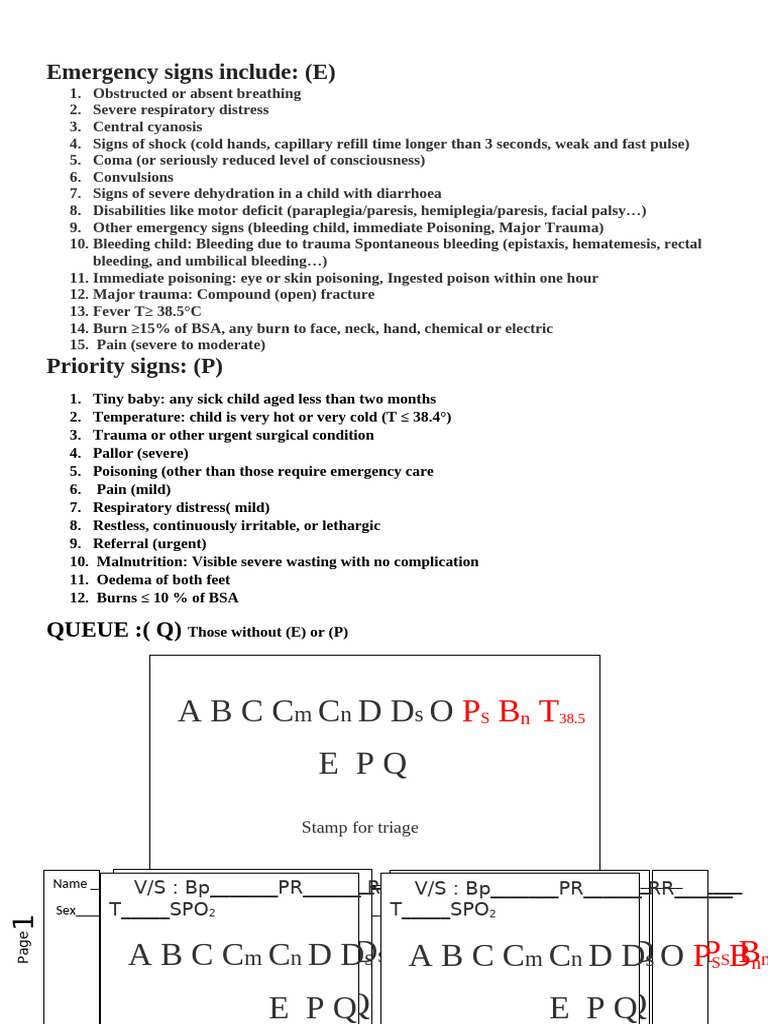 Emergency Signs and Triage Protocols | PDF | Diseases And Disorders ...