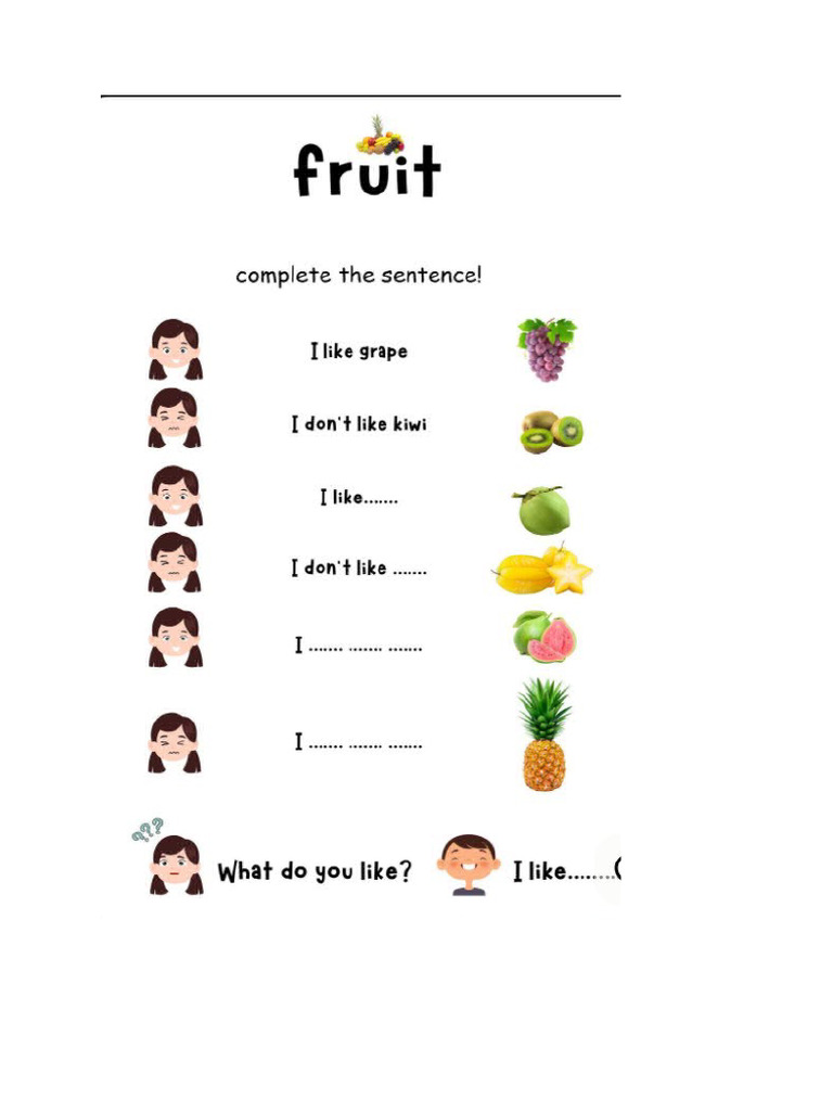 Do You Like Fruit | PDF
