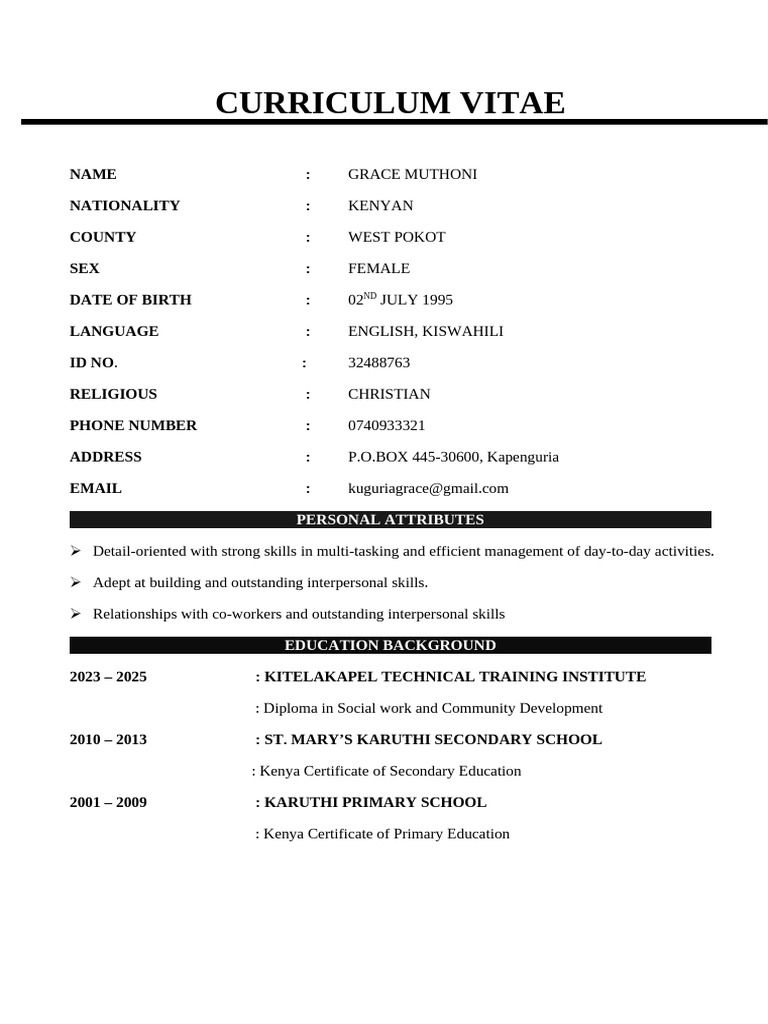 Curriculum Vitae Fredrick | PDF
