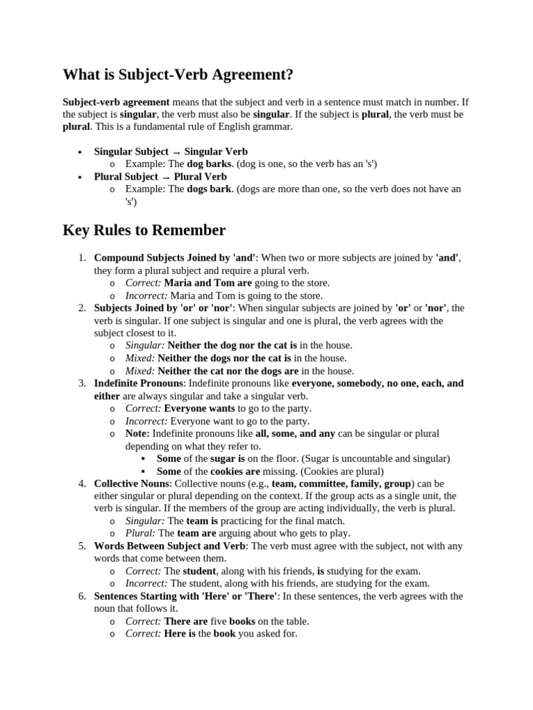SVA (Subject Verb Agreement) | PDF | Grammatical Number | Subject (Grammar)