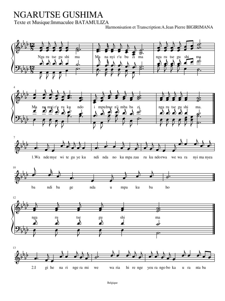 Ngarutse Gushima Lyrics and Music | PDF