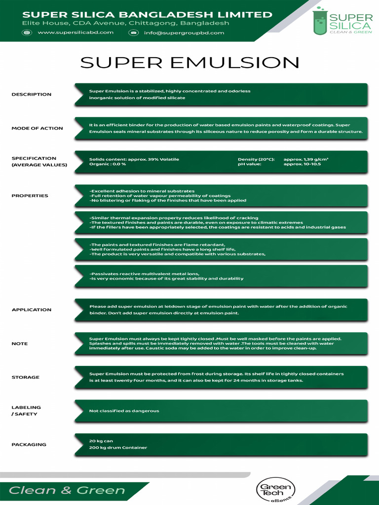 Super Emulsion - TDS | PDF