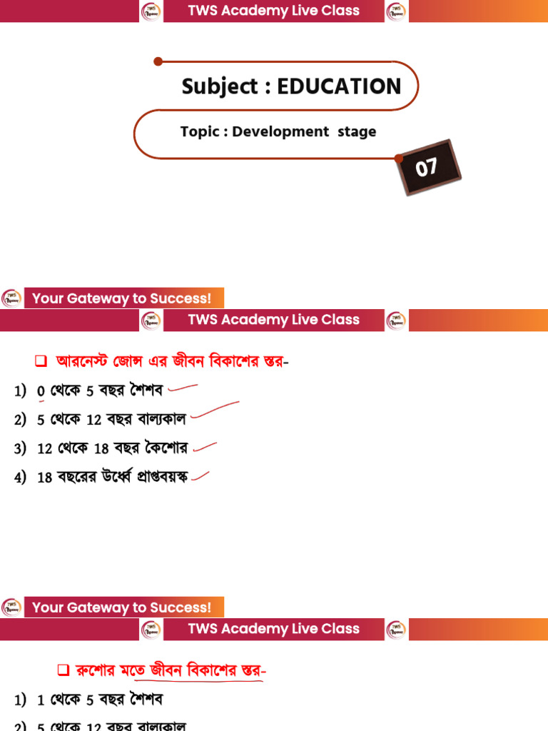 L7 - Stage and Area of Development | PDF