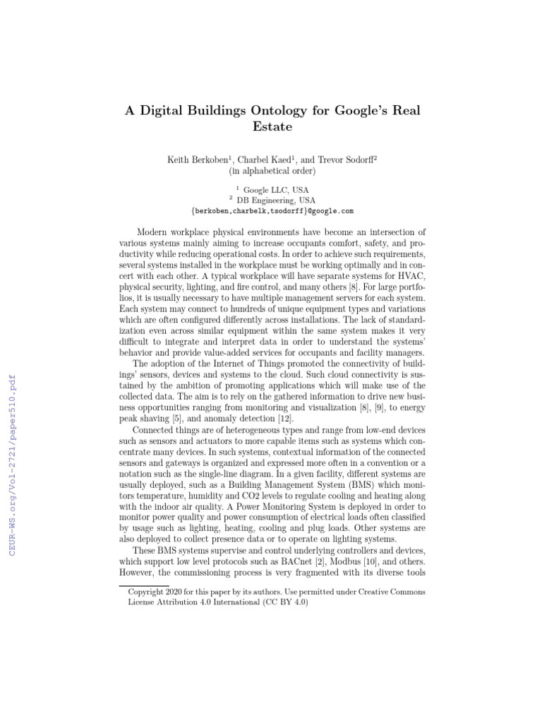 A Digital Buildings Ontology For Google's Real Estate (CEUR WS Paper) | PDF | Internet Of Things ...