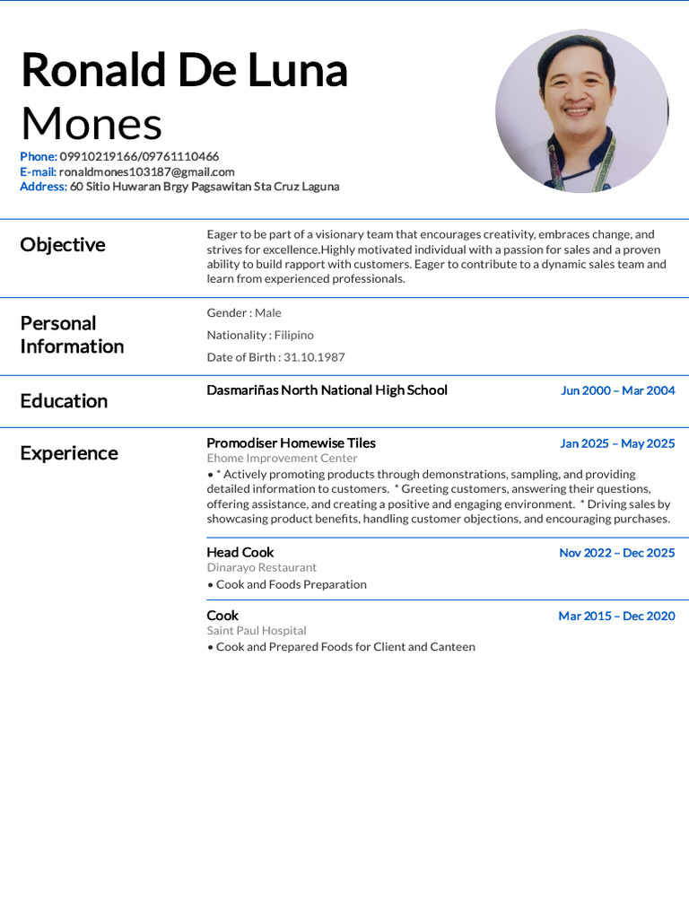 Ronald de Luna - Resume - 379 - 250705 - 181643 | PDF