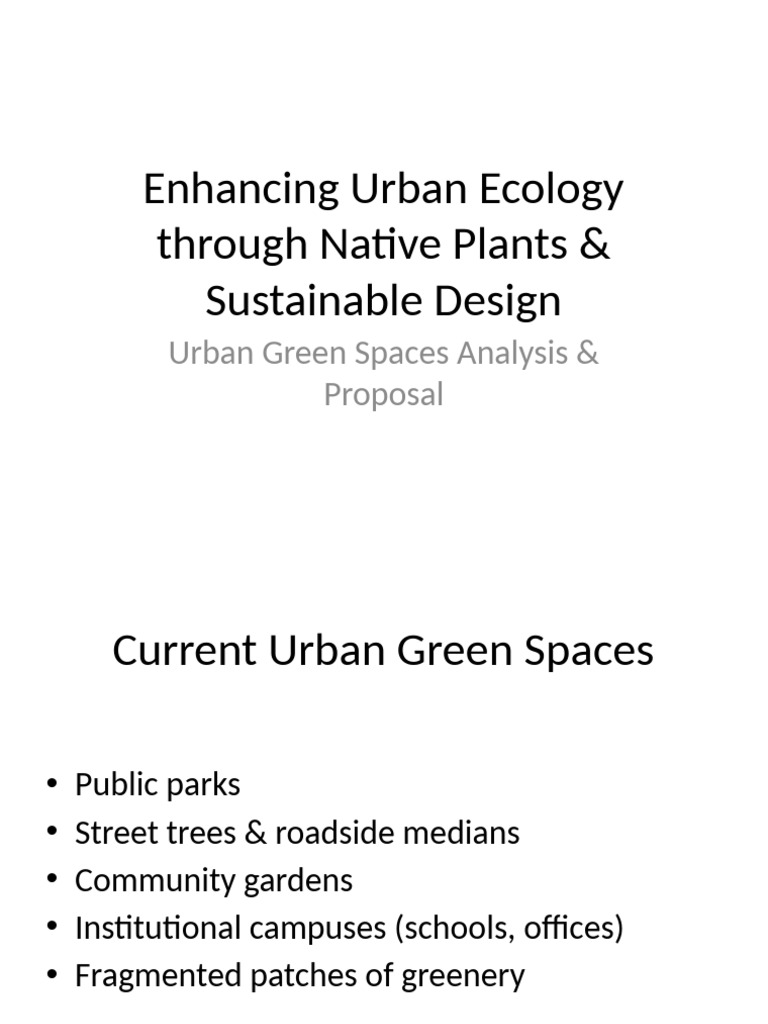 Ecological Park Design for Urban Spaces | PDF