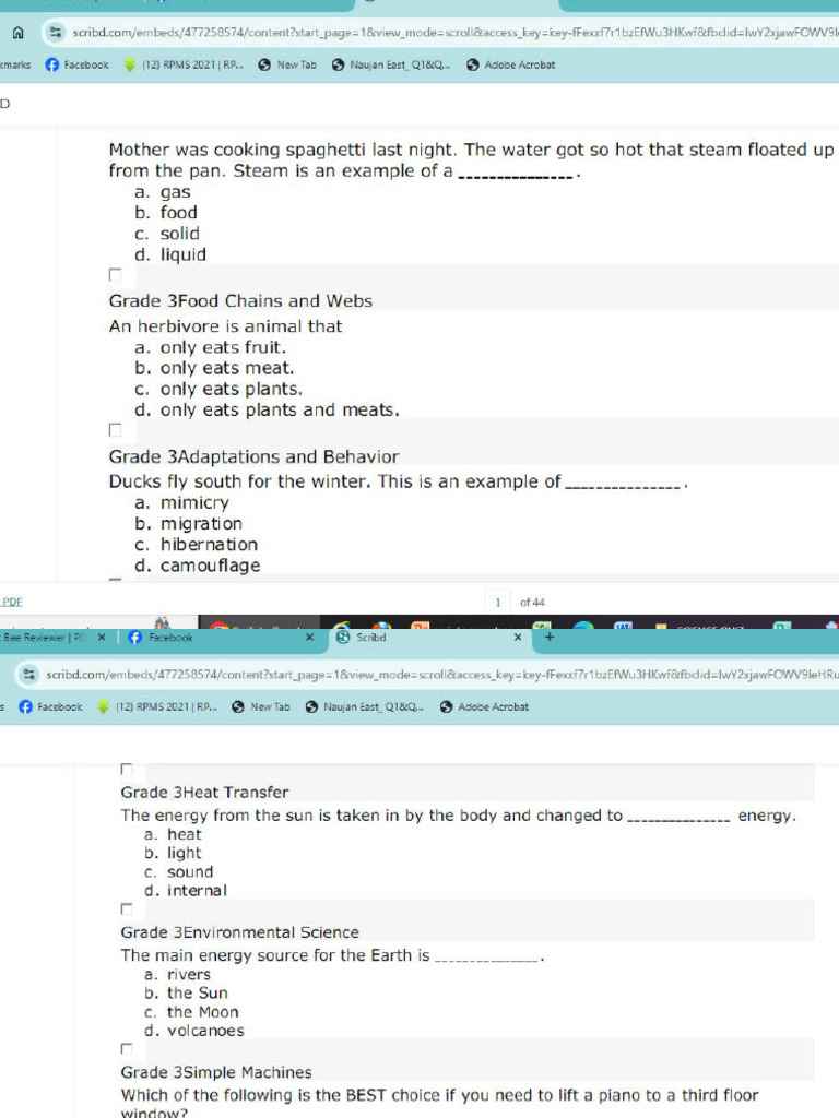 Quiz Bee Grade 3 | PDF