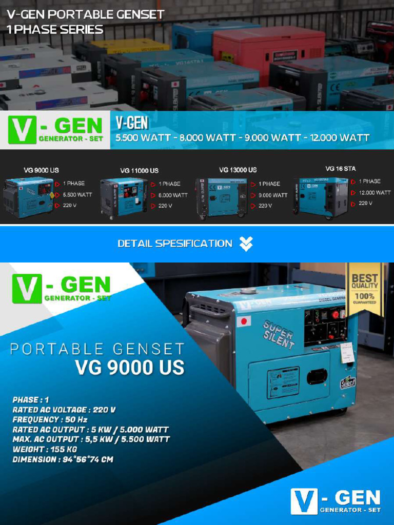 V-GEN Portable Genset 1phase SERIES | PDF