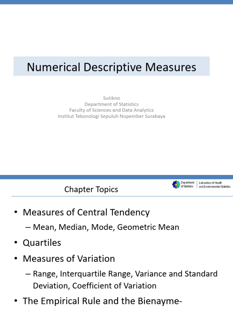 M1-2 - Statistic Descriptive | PDF | Mean | Coefficient Of Variation