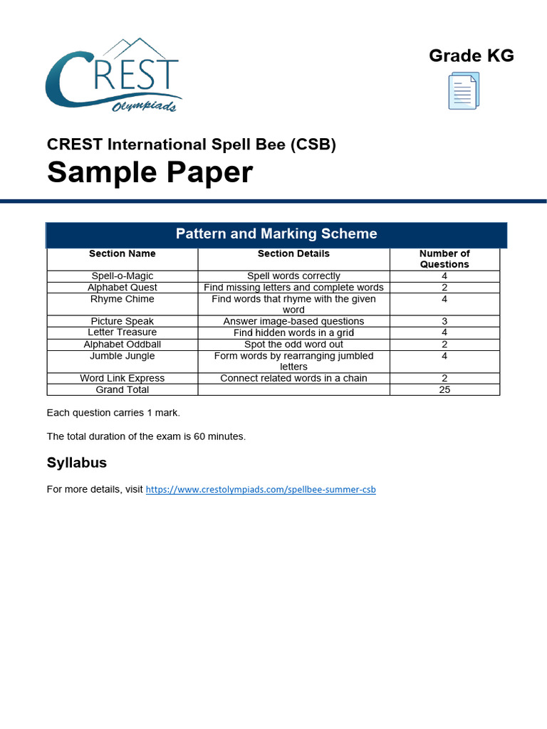 CSB Sample Paper For Class 0 | PDF | Orthography | Linguistics