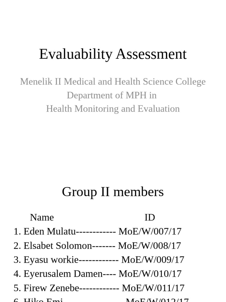 EA Slide | PDF | Evaluation | Goal