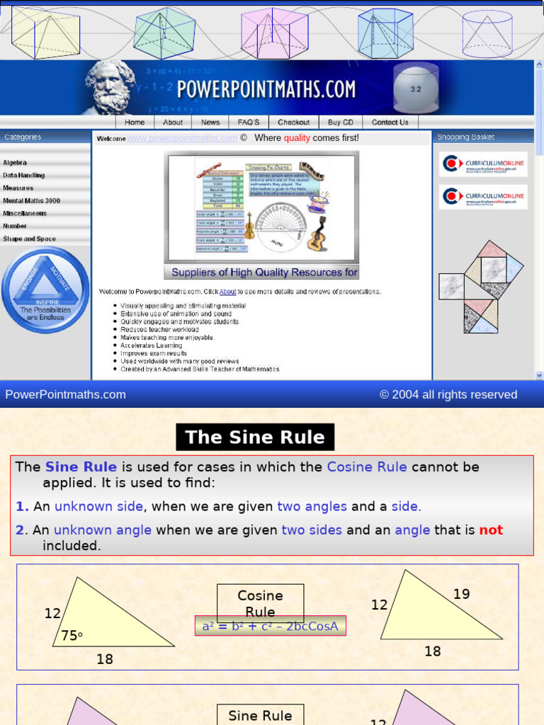Trigonometry 3 (Sine Rule) | PDF | Rotation | Complex Analysis