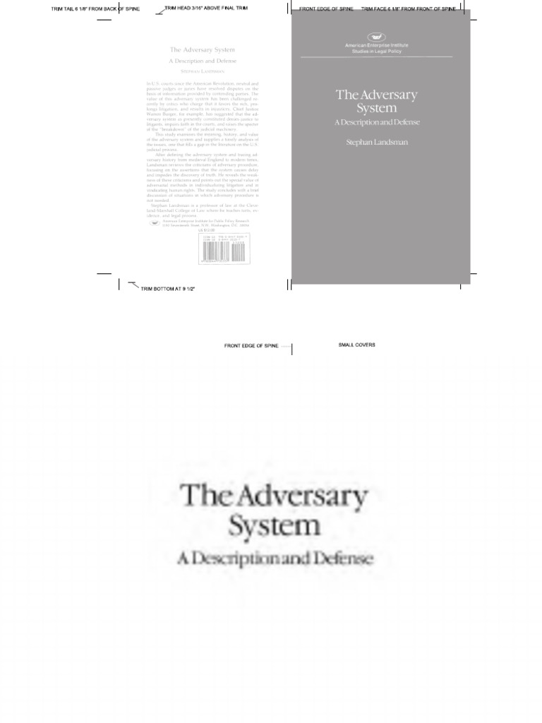 Stephen Landsman The Adversary System A | PDF | Evidence (Law) | Trials