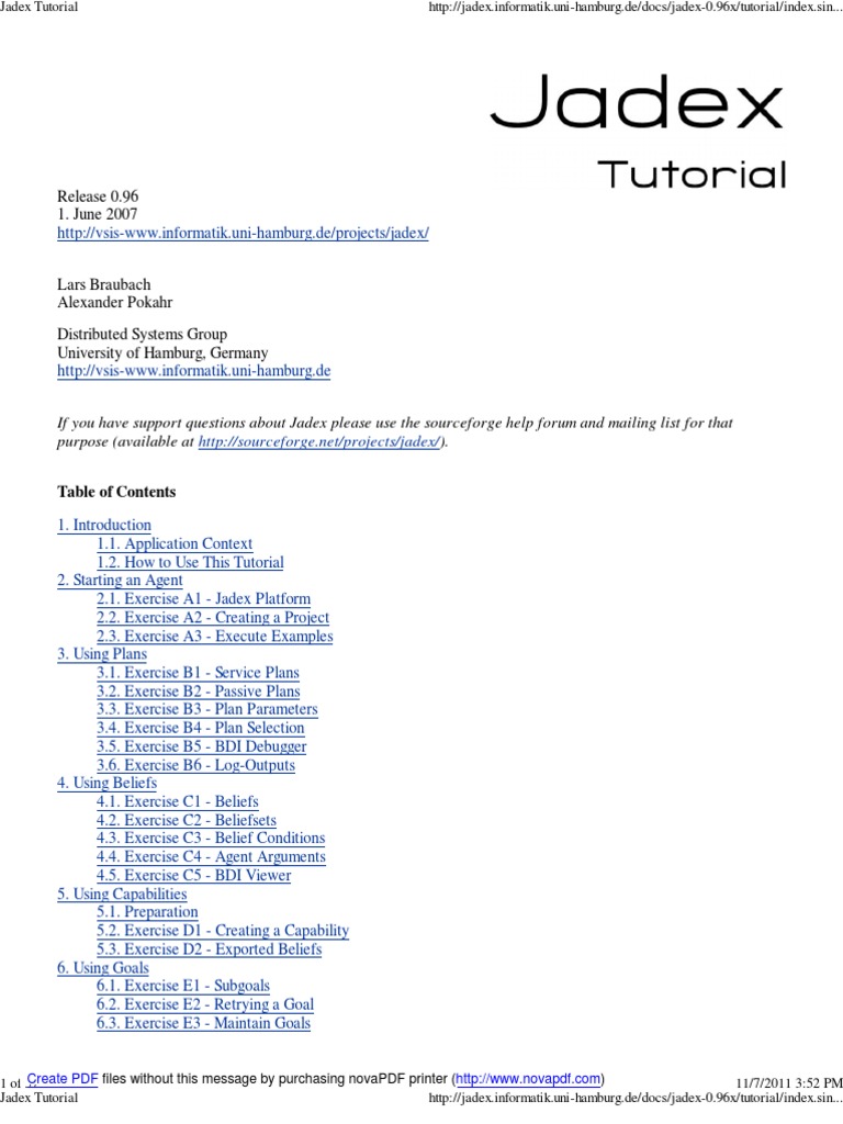 Jadex Tutorial | PDF | String (Computer Science) | Method (Computer ...