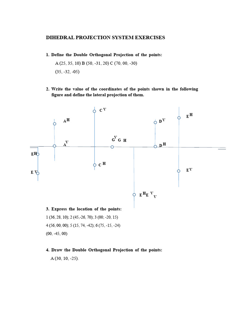 Exercises of The Dihedral Projection System 1 PDF | PDF | Cartesian Coordinate System ...
