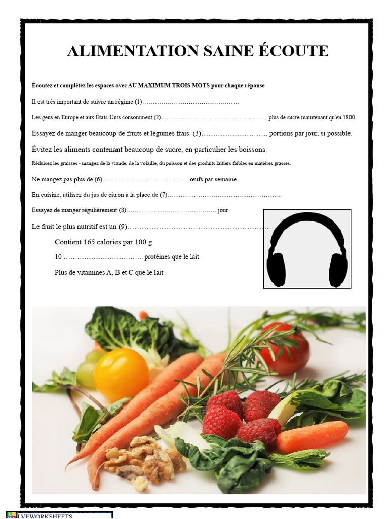 Conseils pour une alimentation saine | PDF