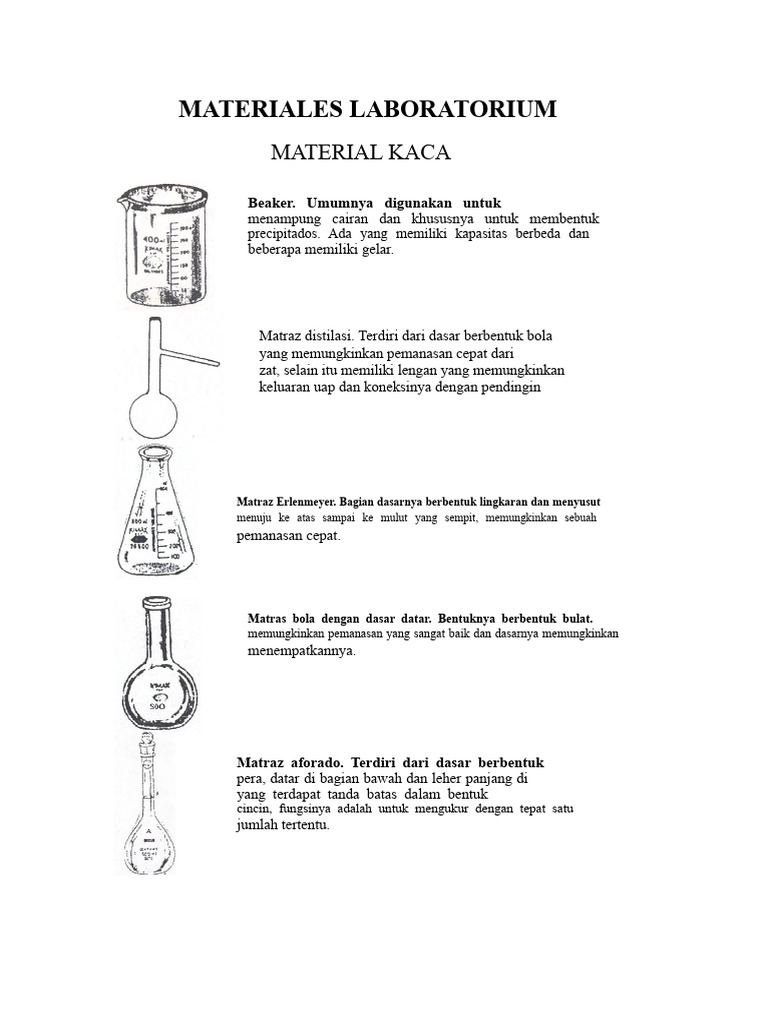 Material Laboratorium Dan Penggunaannya | PDF