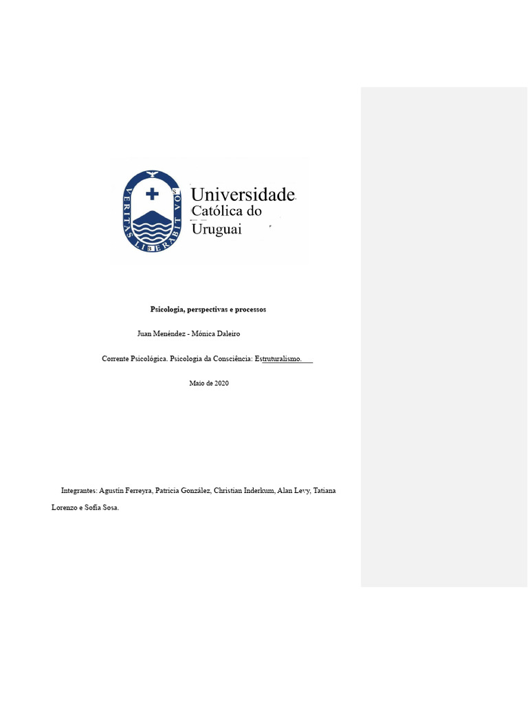 Estruturalismo na Psicologia: Wundt e Titchener | PDF | Psicologia ...