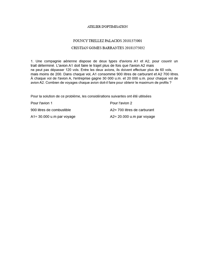 Optimisation Par La Méthode Graphique | PDF | Optimisation mathématique