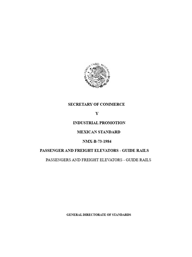 Nmx-b-073-1984 Passenger and Freight Elevators Guide Rails | PDF ...