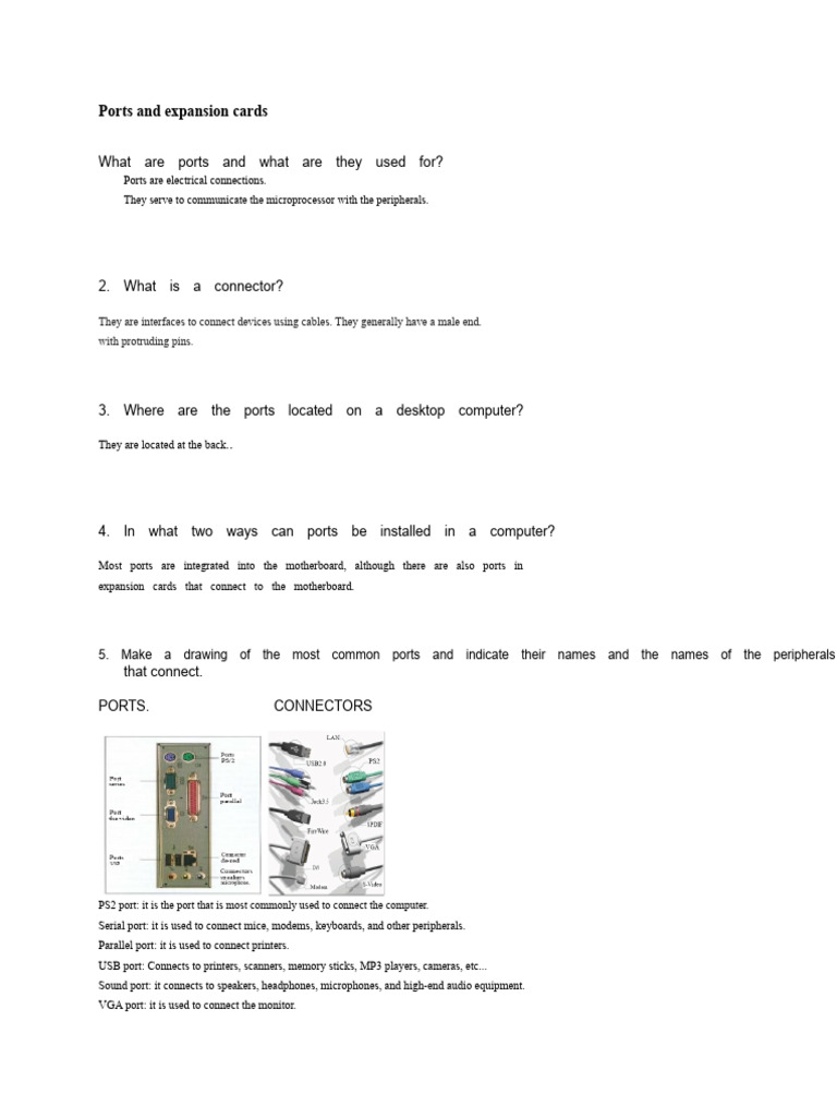 1.4. Ports and Cards - Solution | PDF | Usb | Information And ...