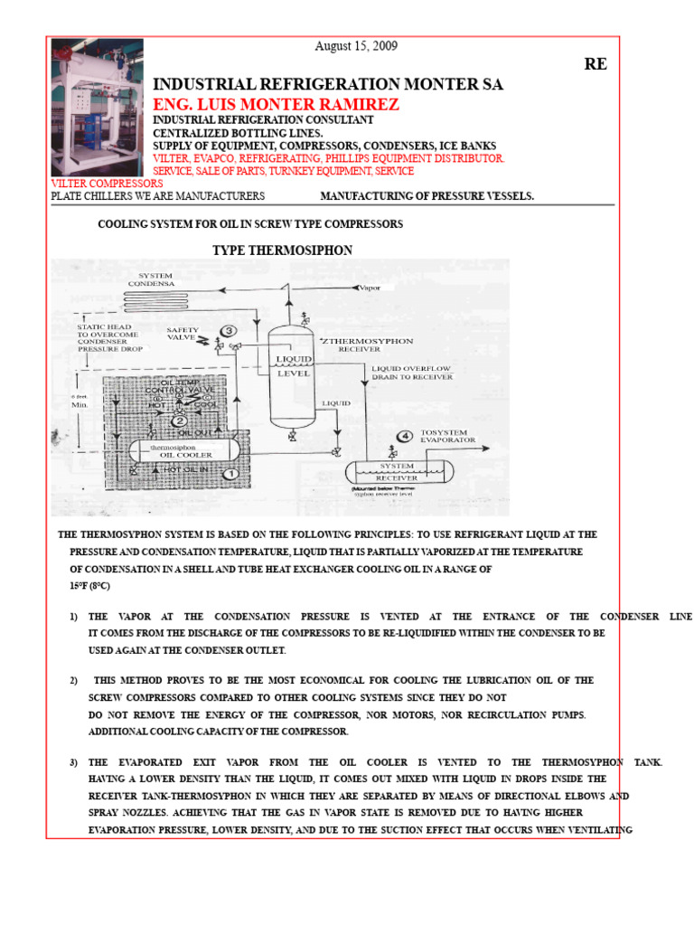Thermosyphon Cooling in Screw Type Compressors | PDF | Temperature ...