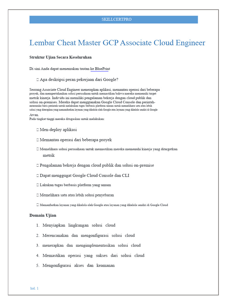Cheatsheet Master GCP Associate Cloud Engineer | PDF