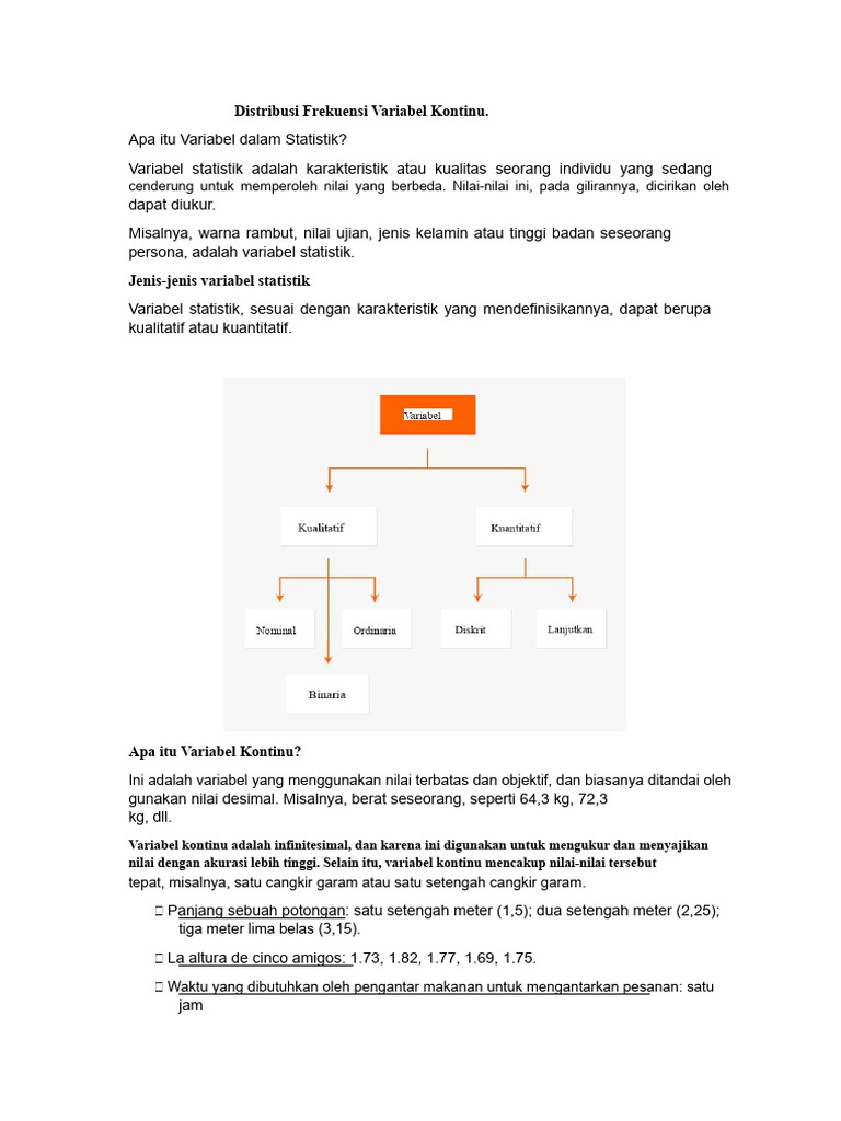 Distribusi Frekuensi Variabel Kontinu | PDF