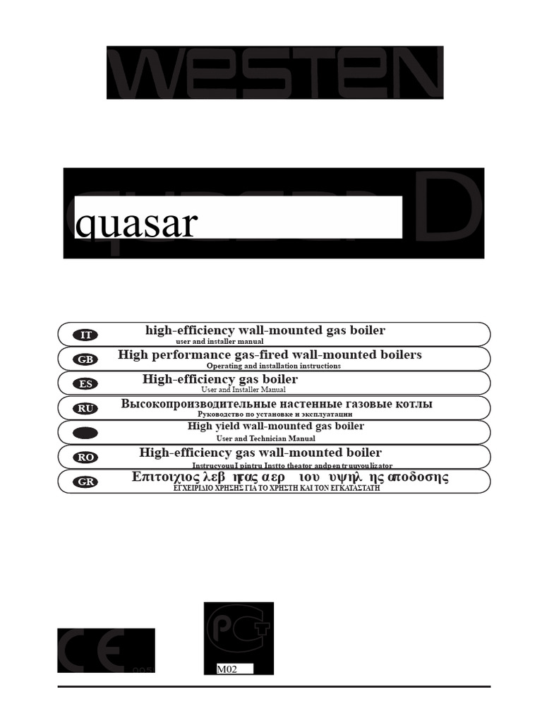 Westen - Quasar Manual 24d F | PDF | Water Heating | Boiler