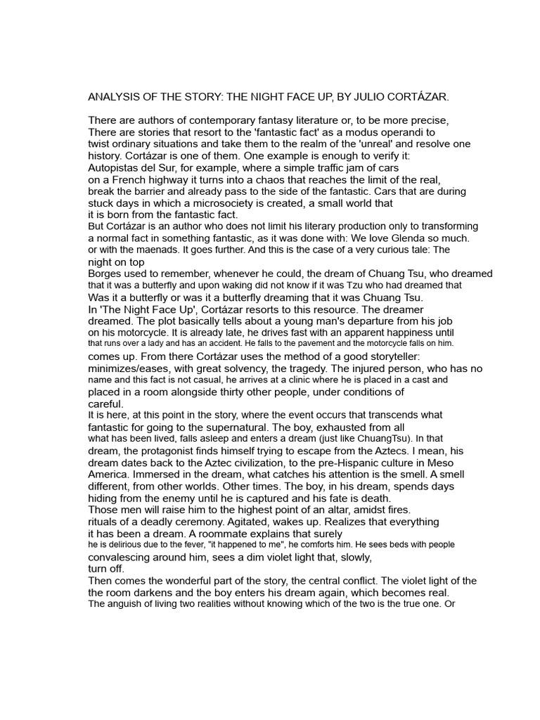 Analysis of "The Night Face Up" | PDF