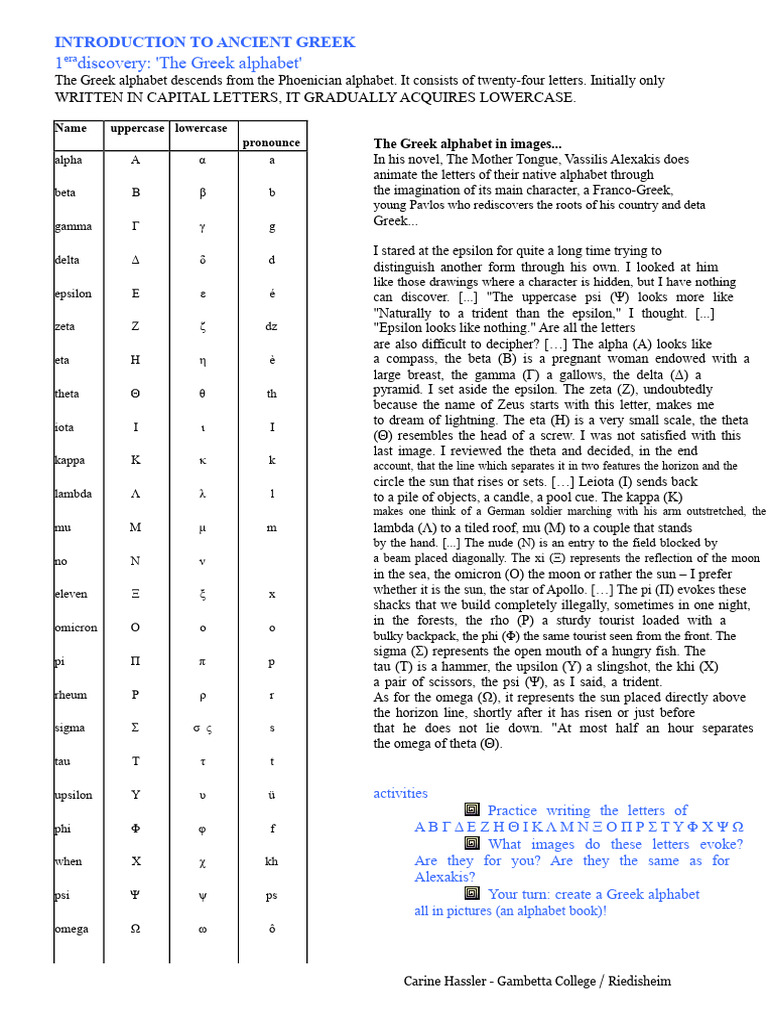 Exploring the Greek Alphabet's Imagery | PDF | Greek Alphabet | Orthography