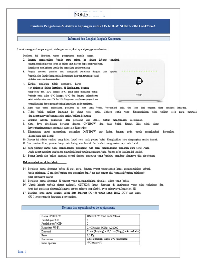 NOKIA_G2425GA_MANUAL | PDF