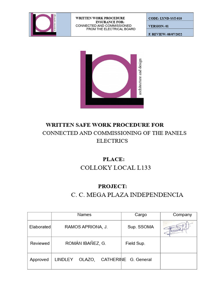 Pets For Connection and Commissioning of Electrical Panels | PDF ...