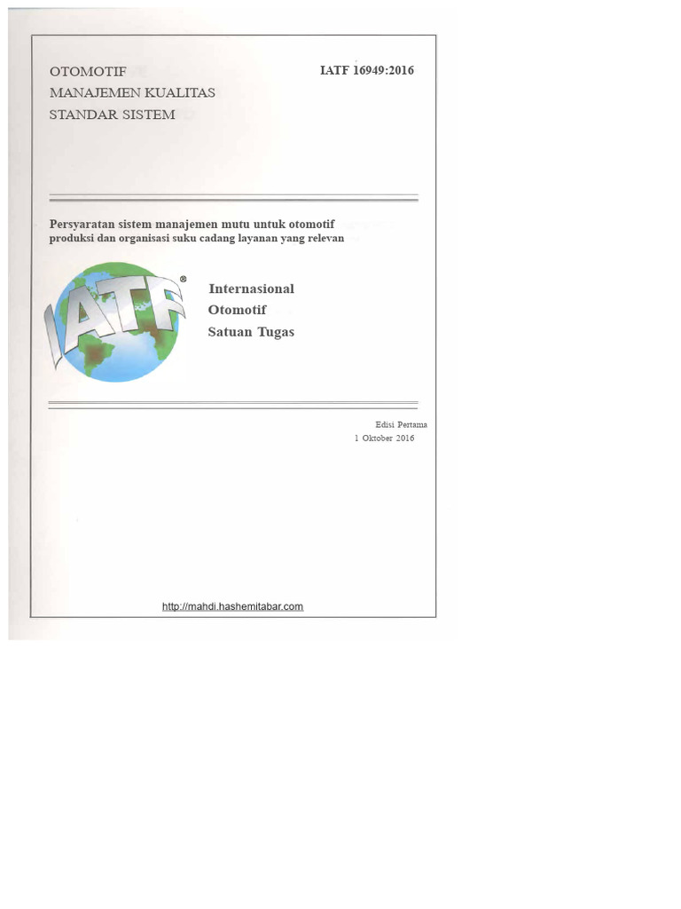 Iatf 16949 2016 Indonesia PDF | PDF