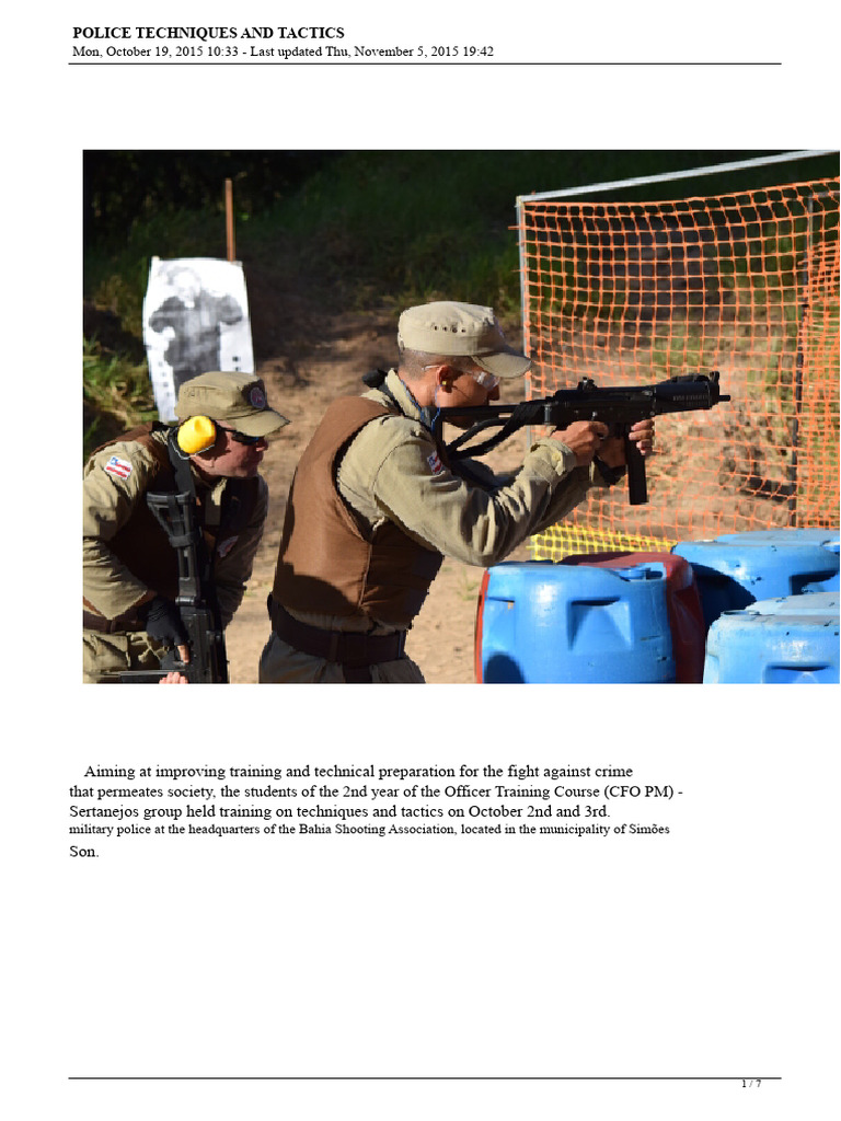Police Training Techniques Overview | PDF