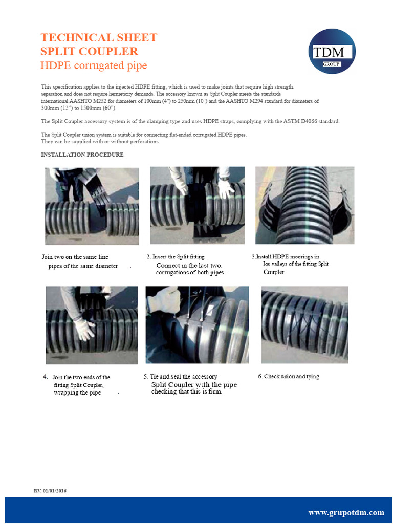 FT Split Coupler WAVY-HDPE-PIPE | PDF
