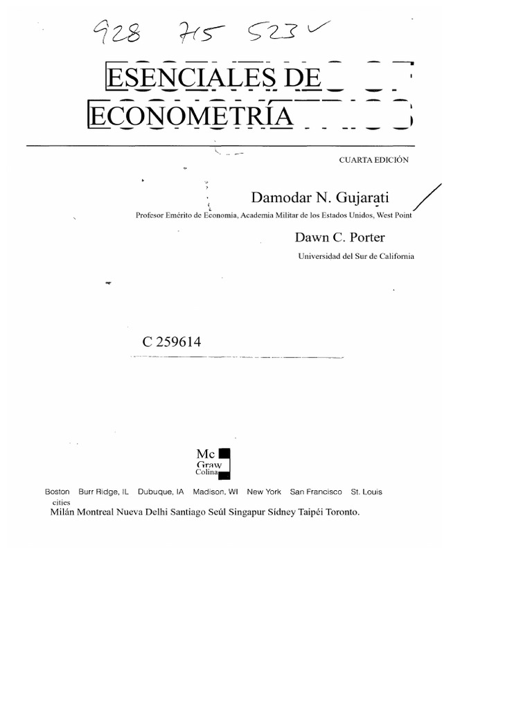 esenciales de econometría | PDF