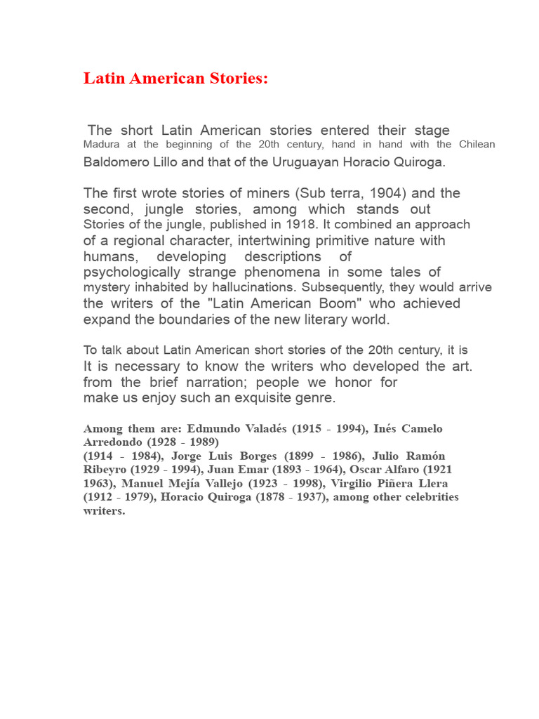 Latin American Stories | PDF | Shoe